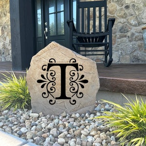 Single Letter Rock - Engraved Stone - Personalized - Wedding Present ...