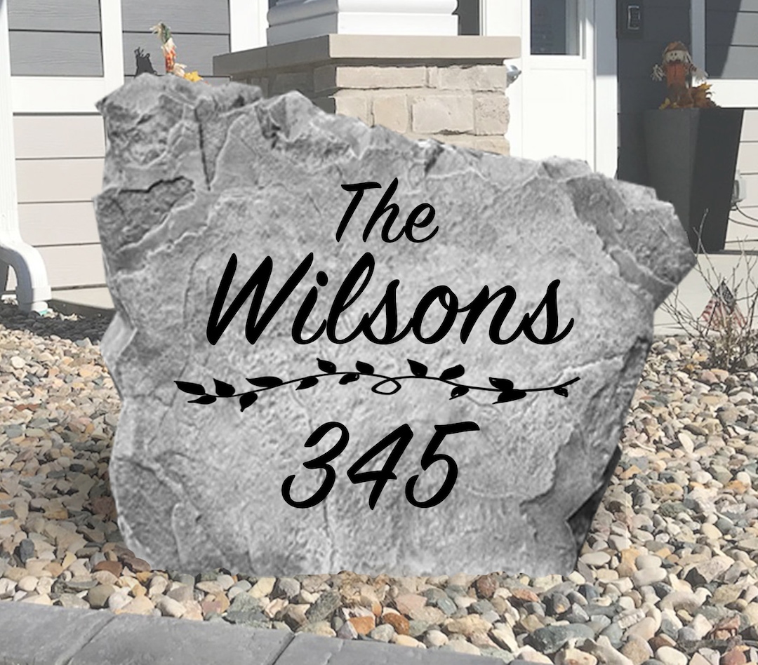 Name and Address Stone - Engraved Rock - Personalized - Garden Stone ...