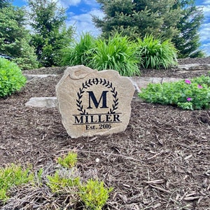 Personalized Monogram Name Rock Engraved Stone - Etsy