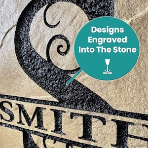 Script Name Stone - Engraved Rock - Personalized - Garden Stone - House ...