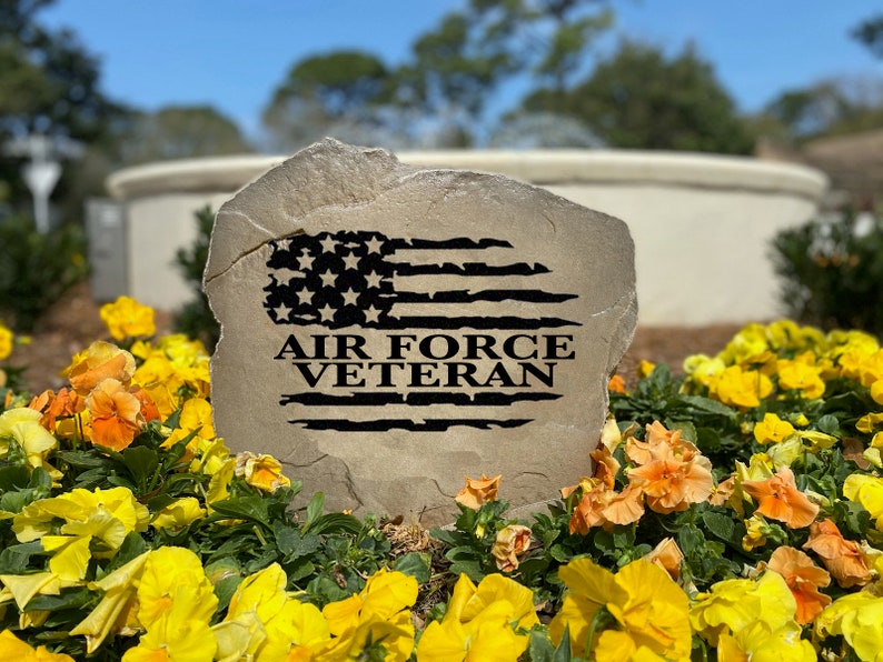 Air Force Veteran Flag Engraved Stone - Military - Engraved - Veteran ...