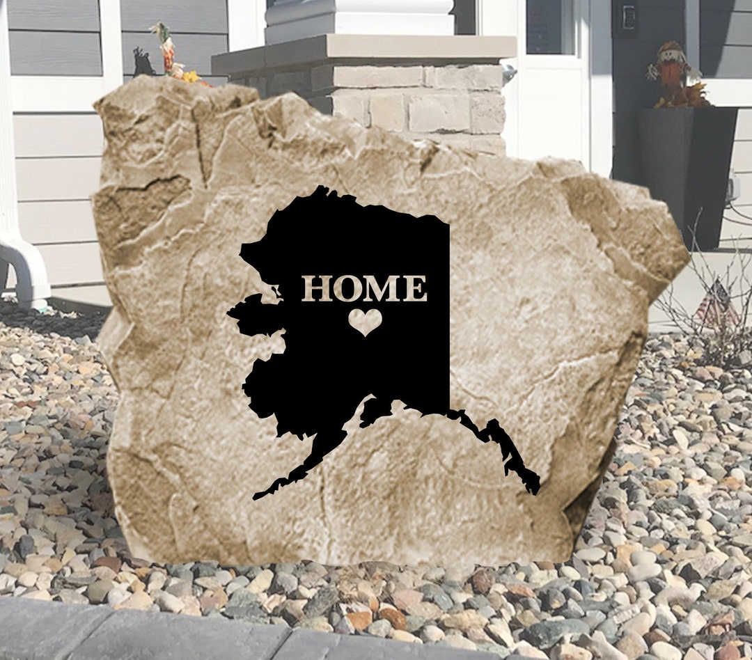 Alaska Home State Engraved Stone Sign - Engraved - All States Available ...