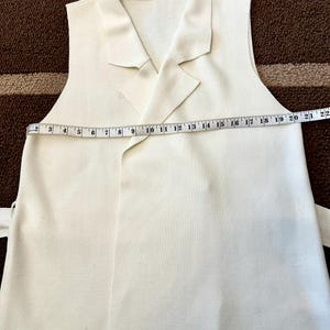 Large Long-line Belted Cream Vest - Etsy