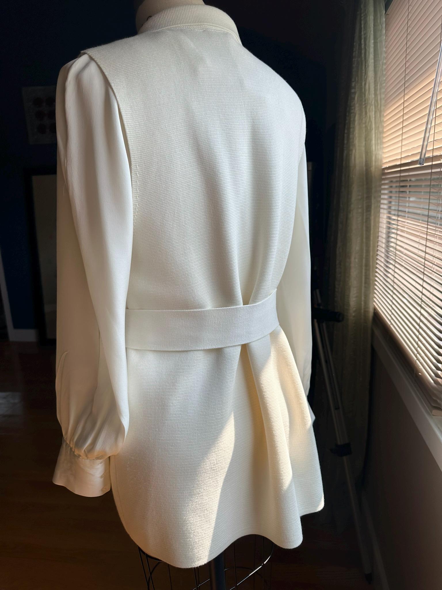 Large Long-line Belted Cream Vest - Etsy