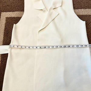 Large Long-line Belted Cream Vest - Etsy