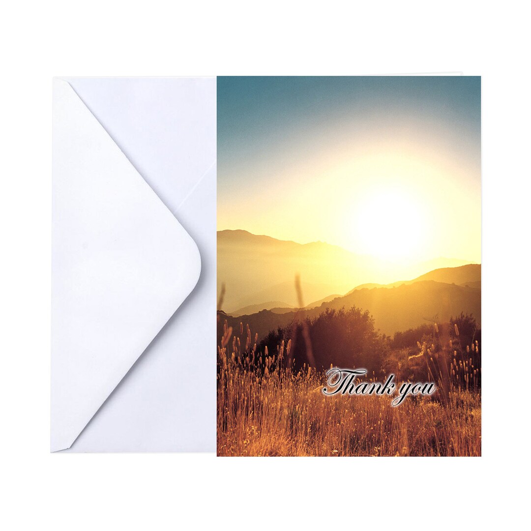 Funeral Memorial Service Thank You Cards With Envelopes (25 Count ...