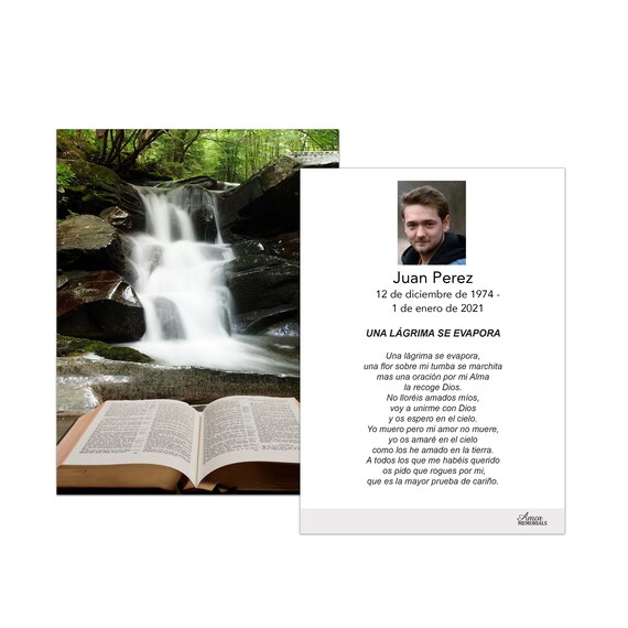 Tarjetas De Recordatorio Funeral Grandes 3.25x5.25 - Etsy