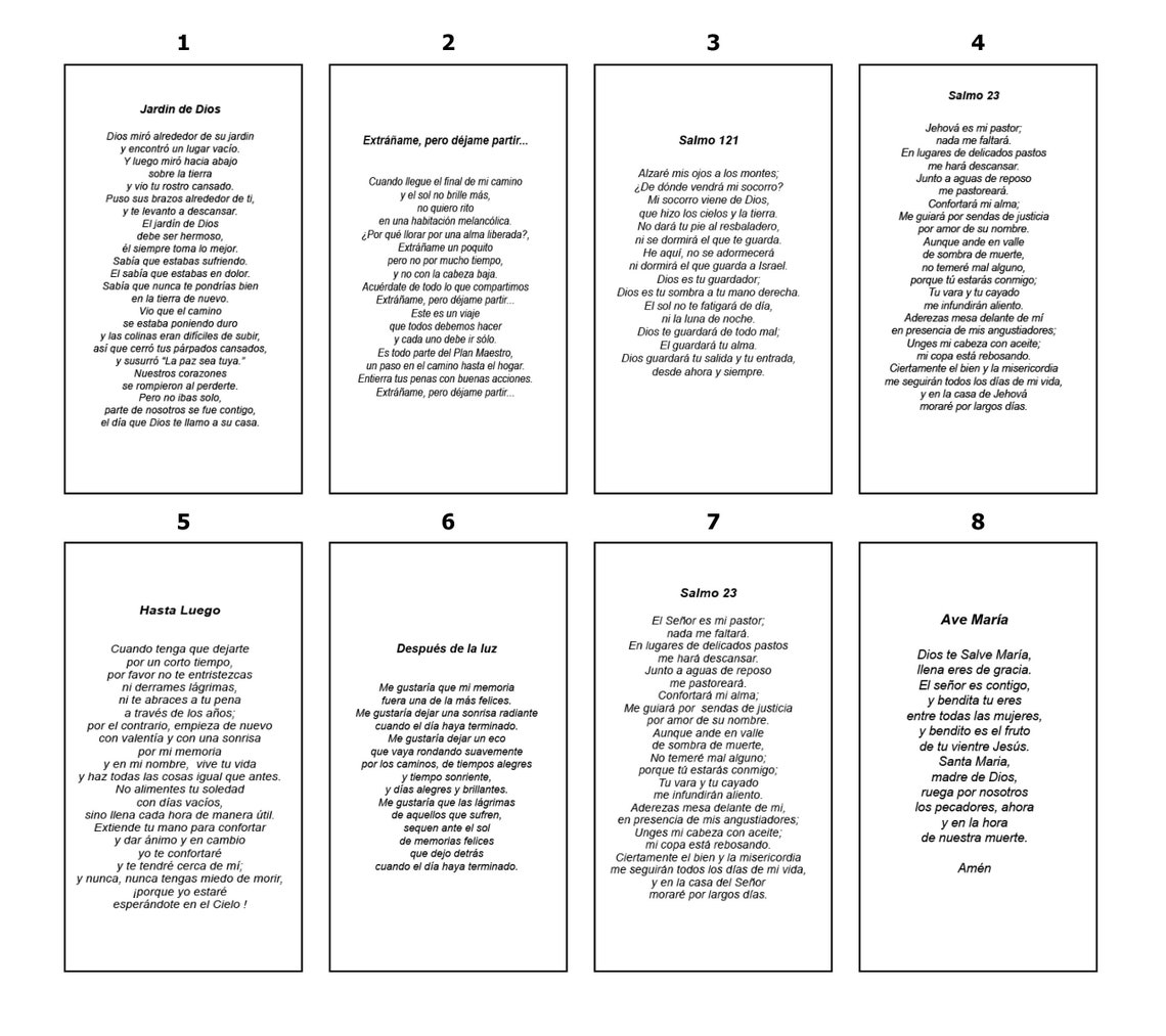 Tarjetas De Recordatorio Funeral Grandes 3.25x5.25 - Etsy