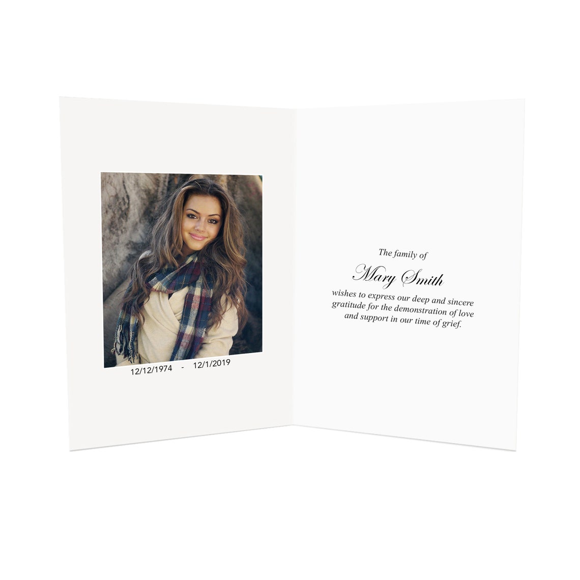 Funeral Memorial Service Thank You Cards With Envelopes (25 Count ...