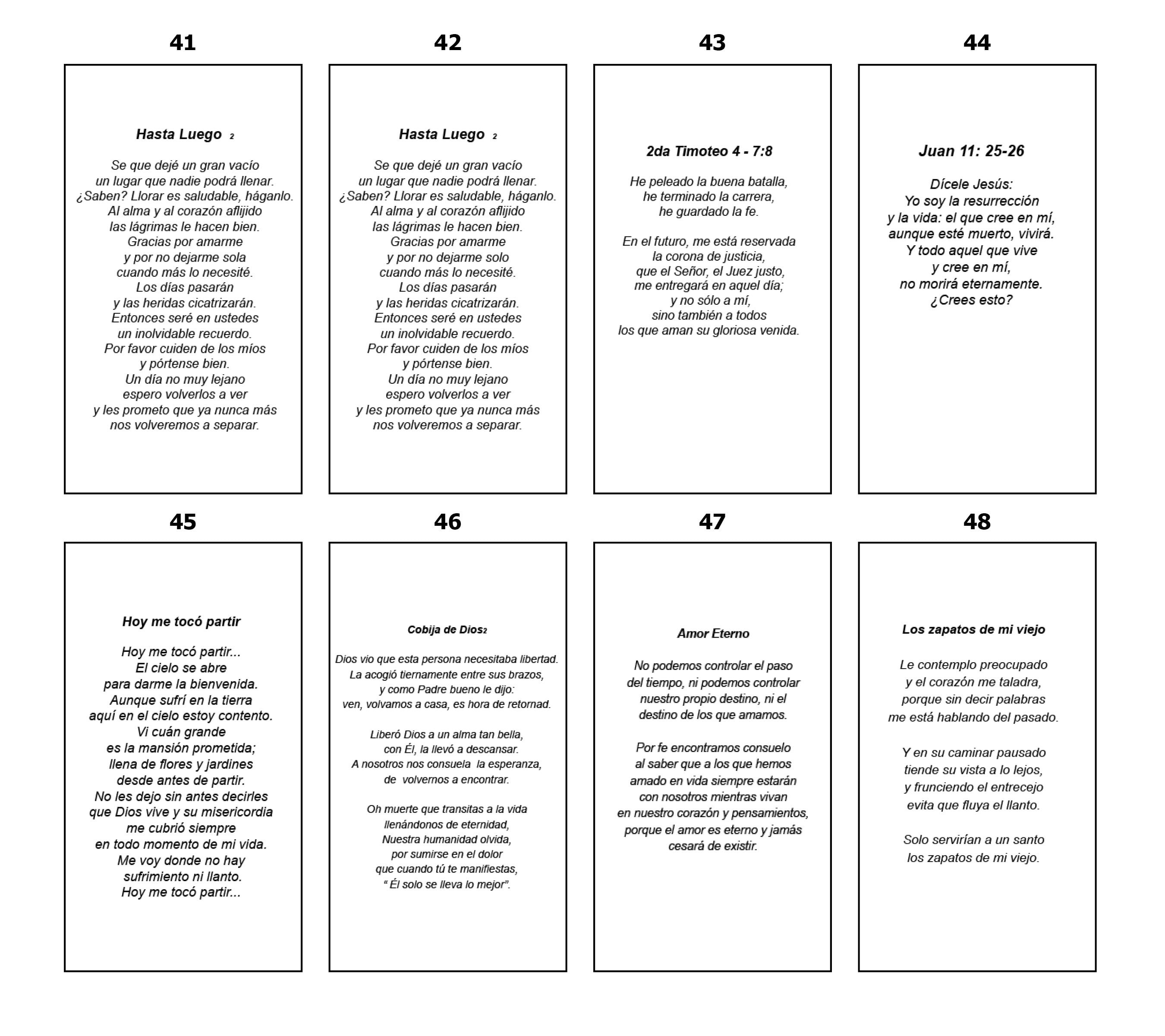 Tarjetas De Recordatorio Funeral Grandes 3.25x5.25 - Etsy