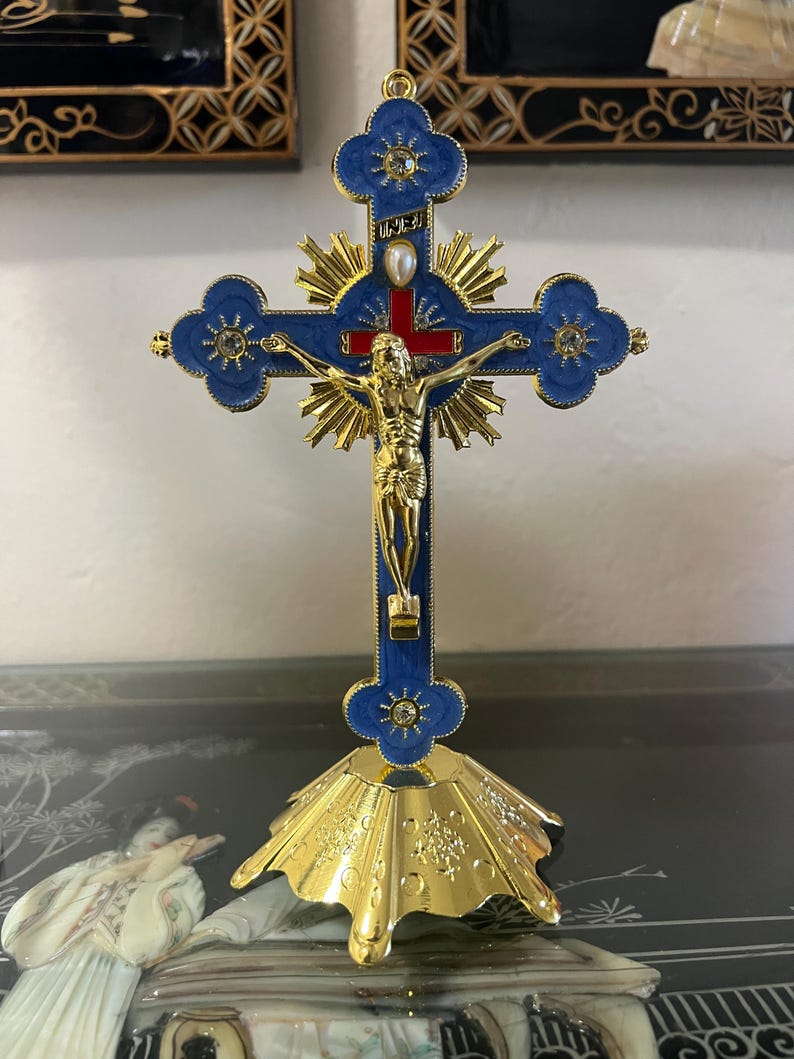 8" Metal Cross Crucifix, Mass Cross, Funeral Memorial - Etsy