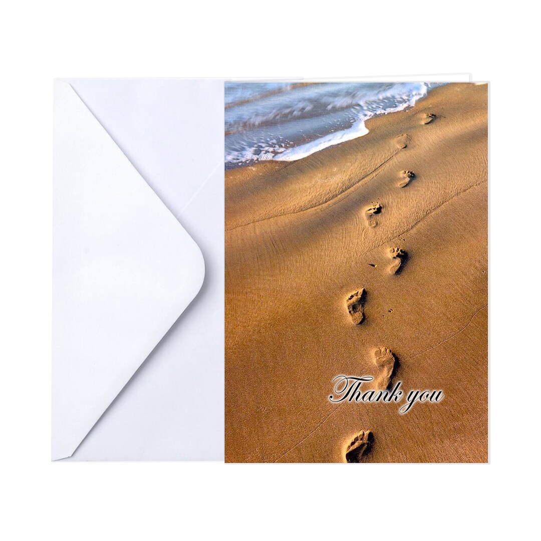 Funeral Memorial Service Thank You Cards With Envelopes (25 Count ...
