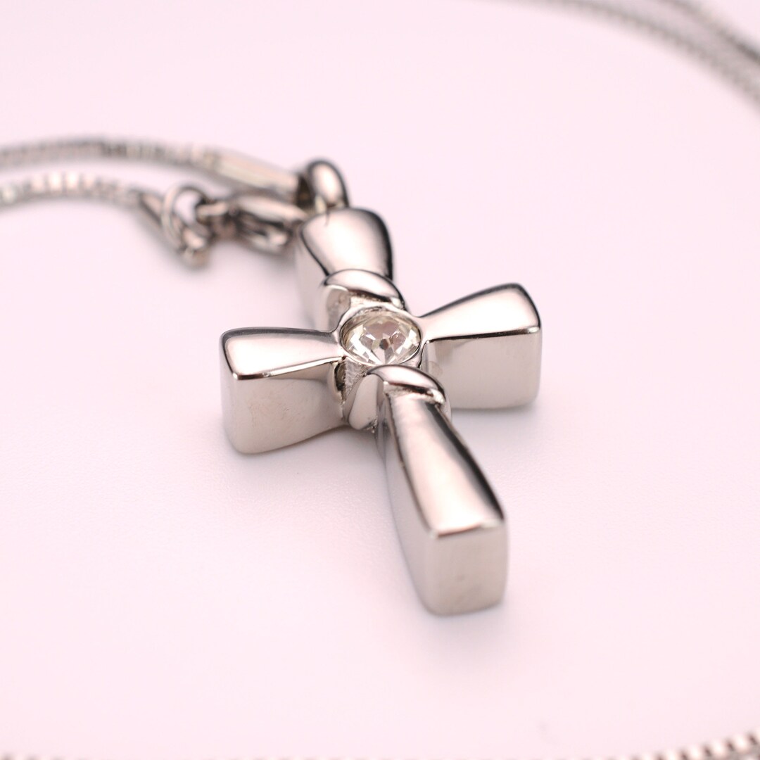 Cross Stainless Steel Cremation Pendant, Cremation Jewelry, Ash Jewelry ...