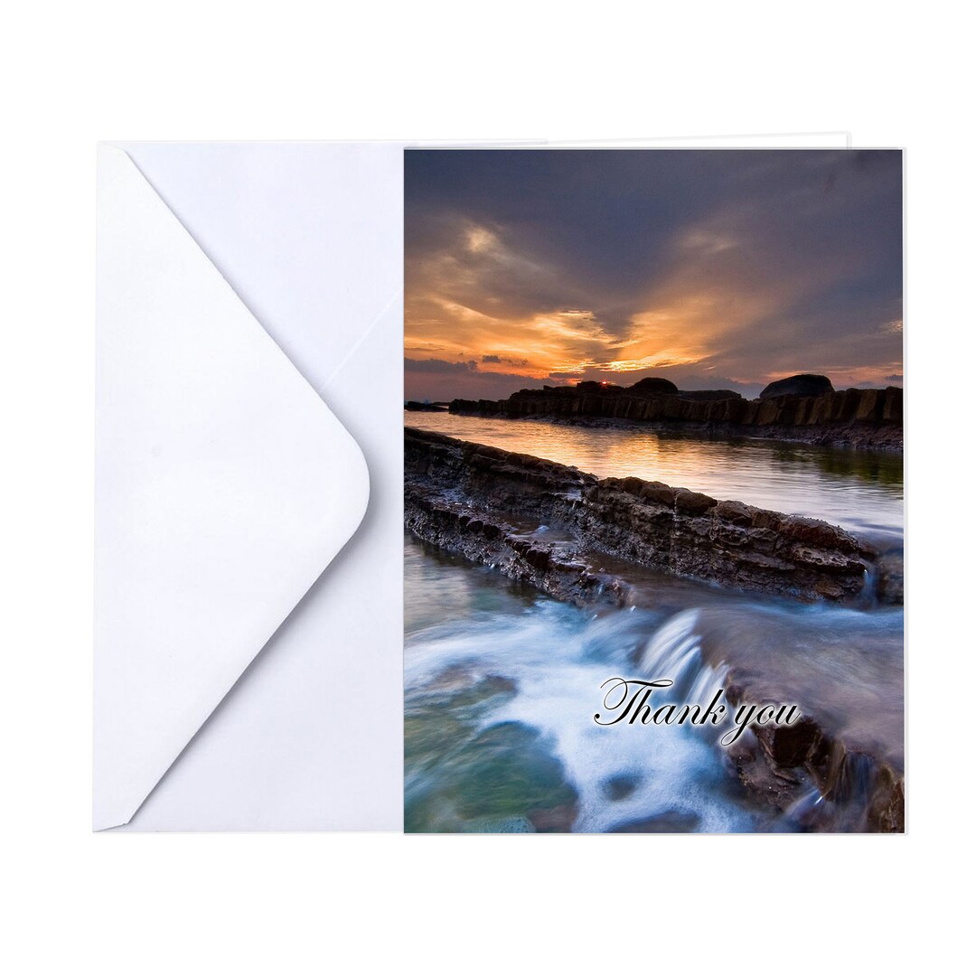 Funeral Memorial Service Thank You Cards With Envelopes (25 Count ...