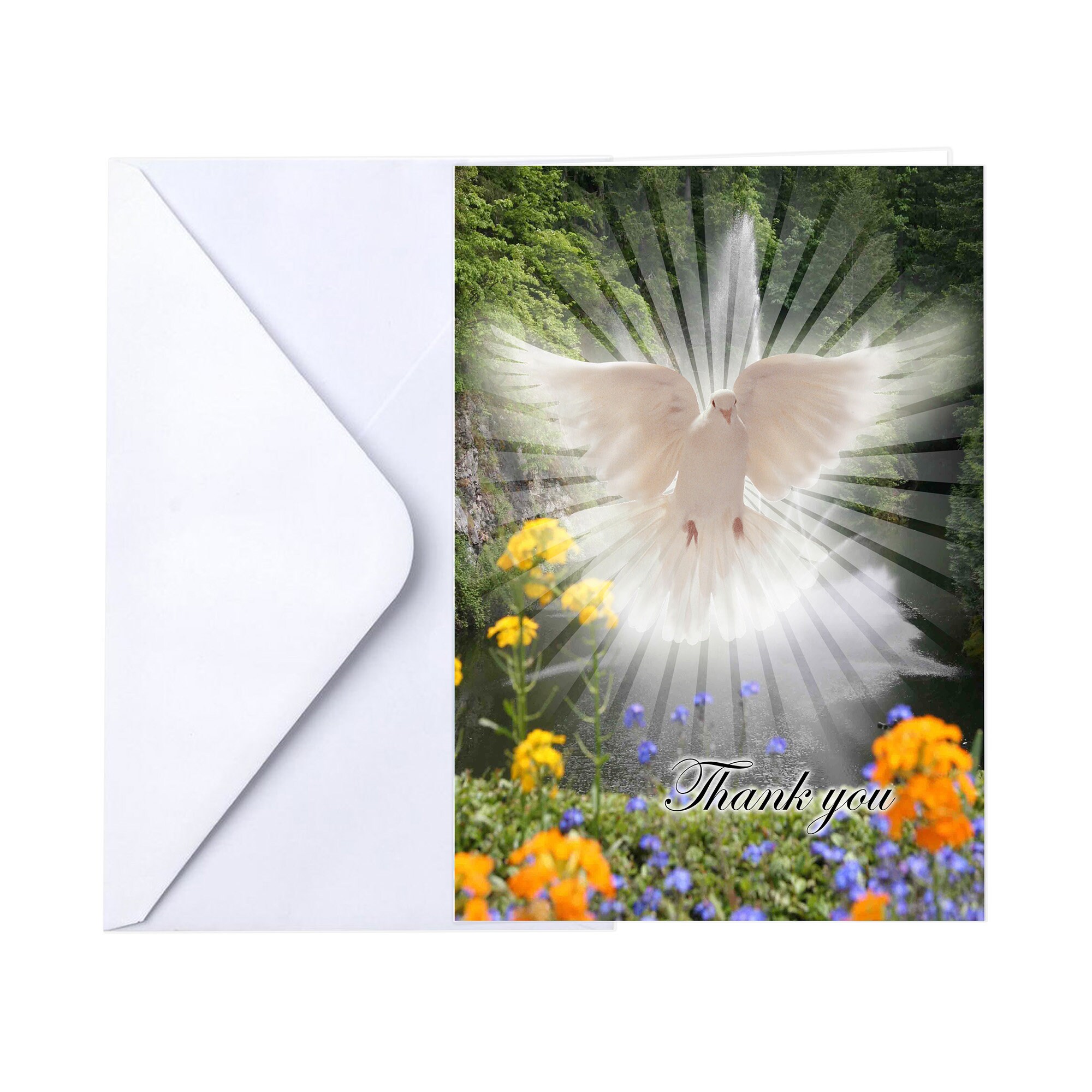 Funeral Memorial Service Thank You Cards With Envelopes (25 Count ...