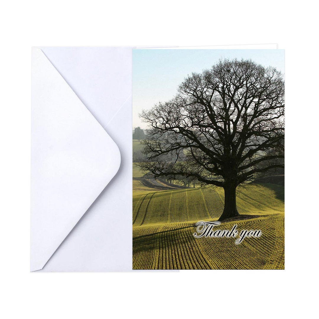 Funeral Memorial Service Thank You Cards With Envelopes (25 Count) Old ...