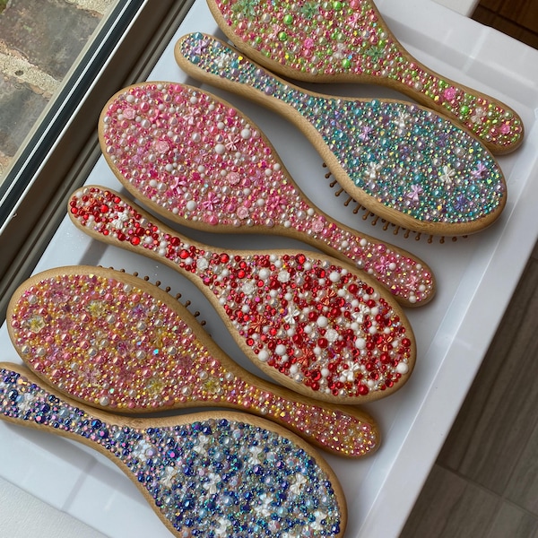 Bedazzled Hairbrushes - Etsy