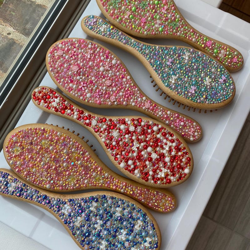 Bedazzled Hairbrushes - Etsy