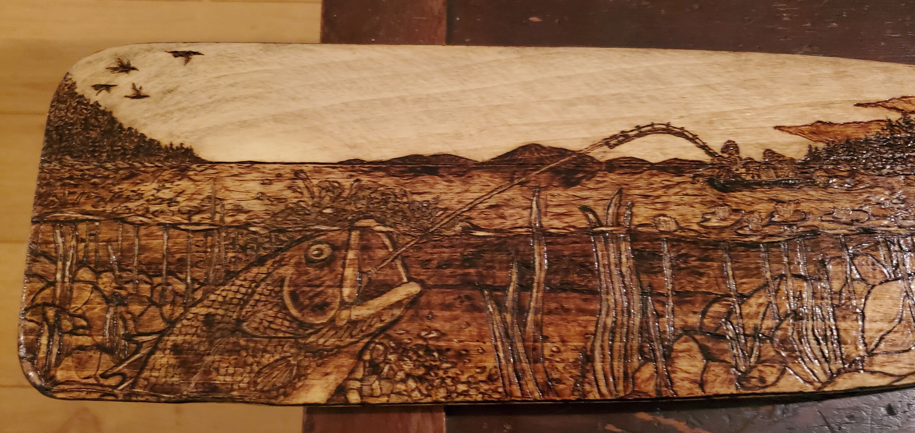 Canoe Paddle Art Pyrography wood Burned - Etsy