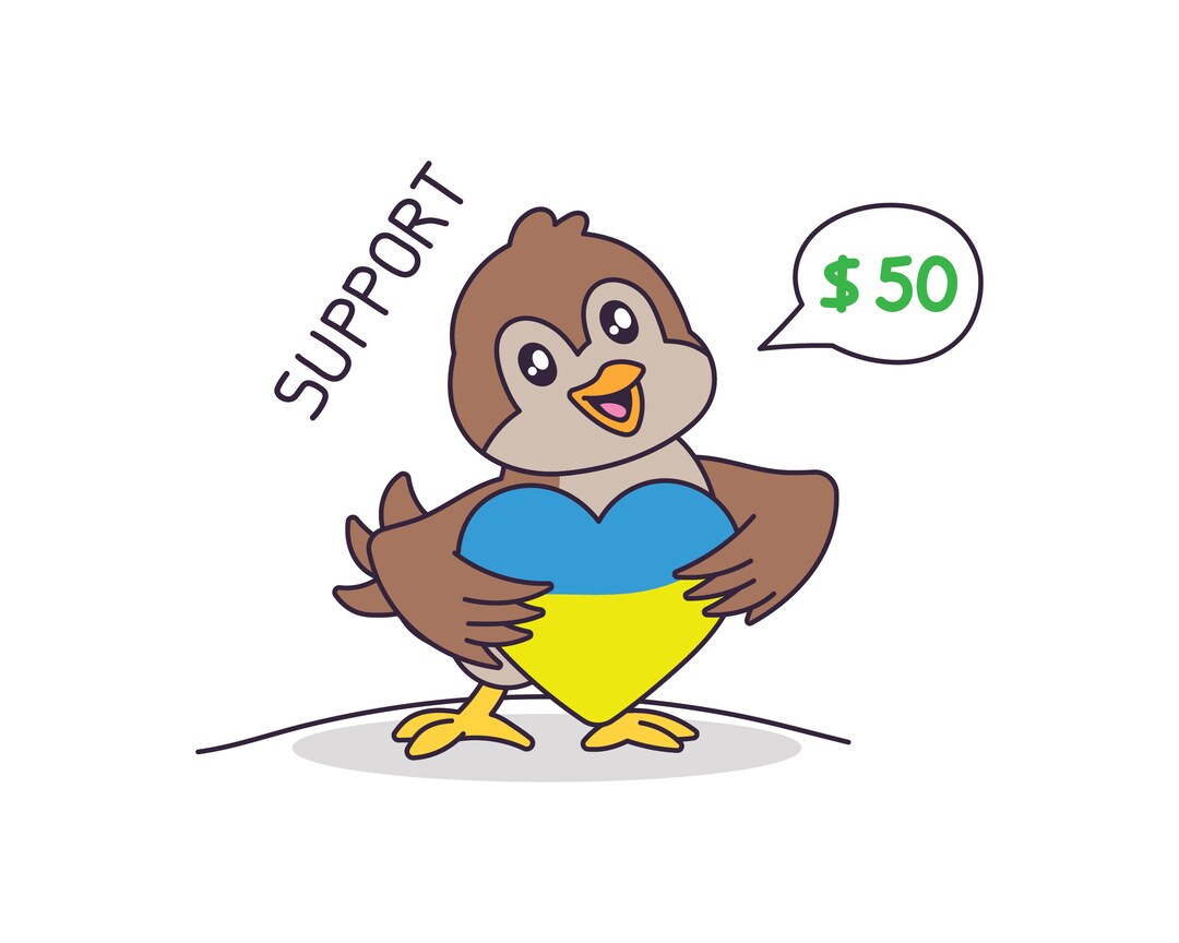 Stand With Ukraine Cartoon Bird SVG Digital File Download - Etsy