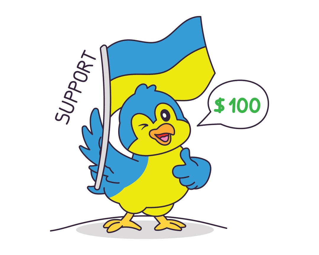 Stand With Ukraine Cartoon Bird SVG Digital File Download - Etsy Canada