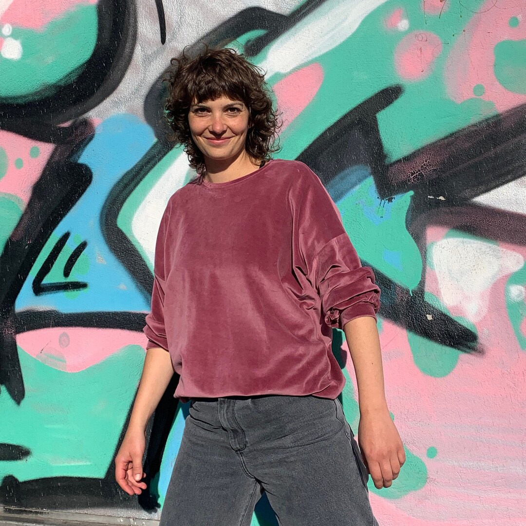 Nicki-Pullover, Samt, 100% GOTS zertifizierte Bio Baumwolle, Velour ...