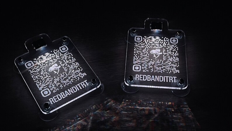 Custom Engraved Acrylic QR Code Display W/ Selectable RGB LED - Etsy
