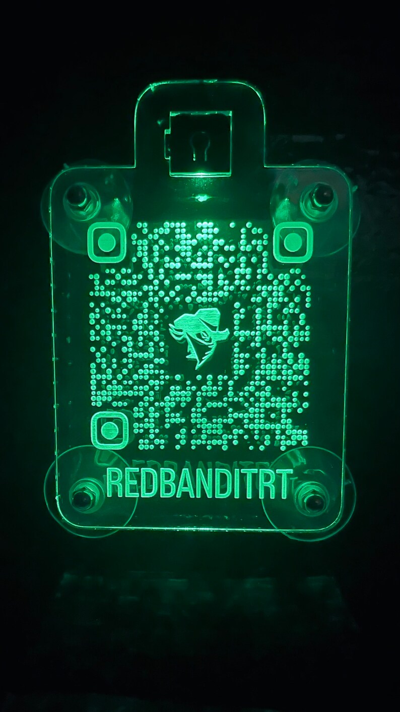 Custom Engraved Acrylic QR Code Display W/ Selectable RGB LED - Etsy