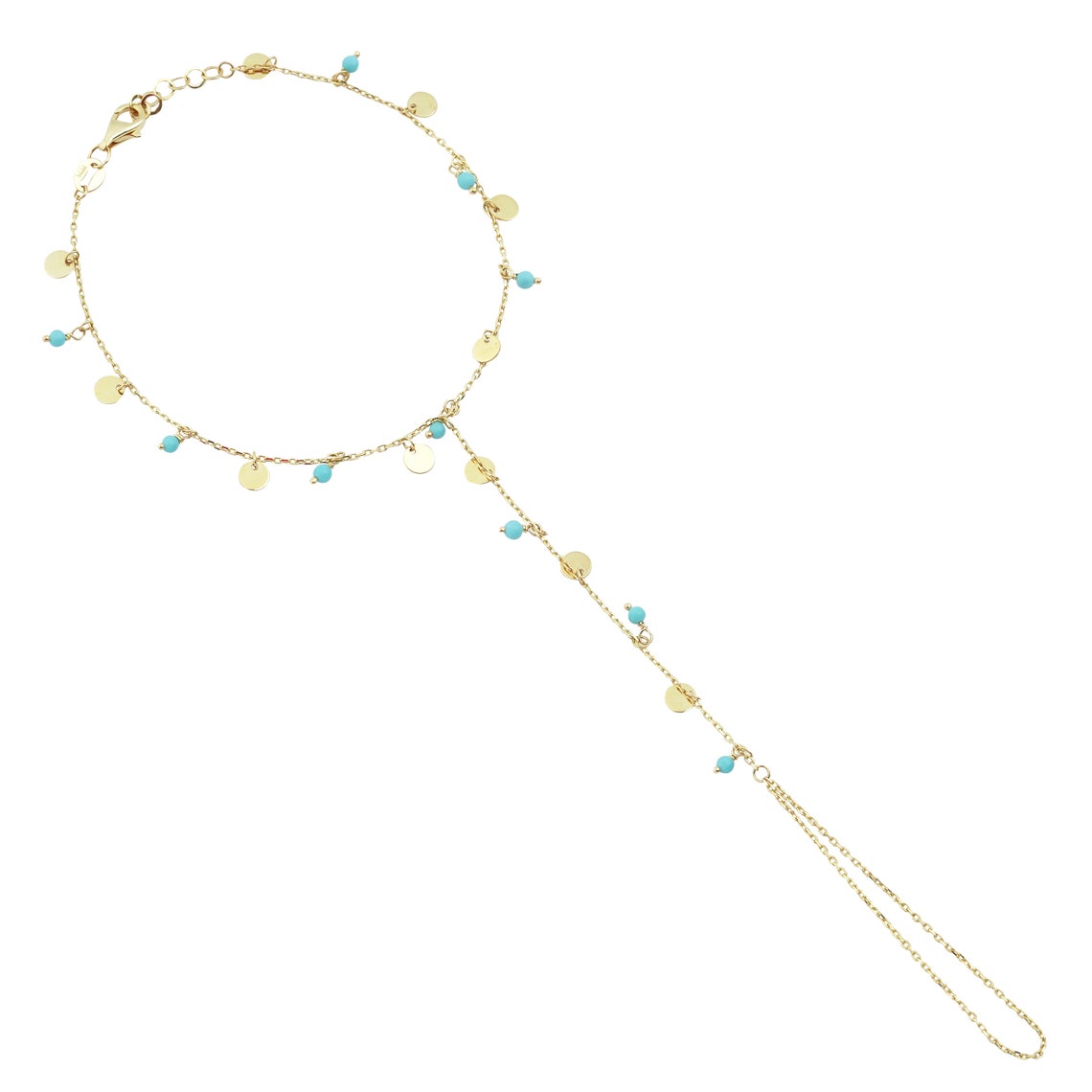 14k Gold Adjustable Italian Design Hand Harness Finger Chain - Etsy