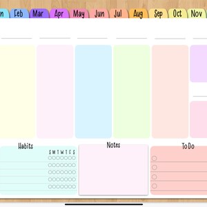 Undated Rainbow Planner for Goodnotes Digital Planner - Etsy