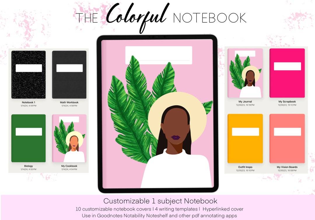The Colorful 1 Subject Notebook | Simple Notes Notebook | Goodnotes ...