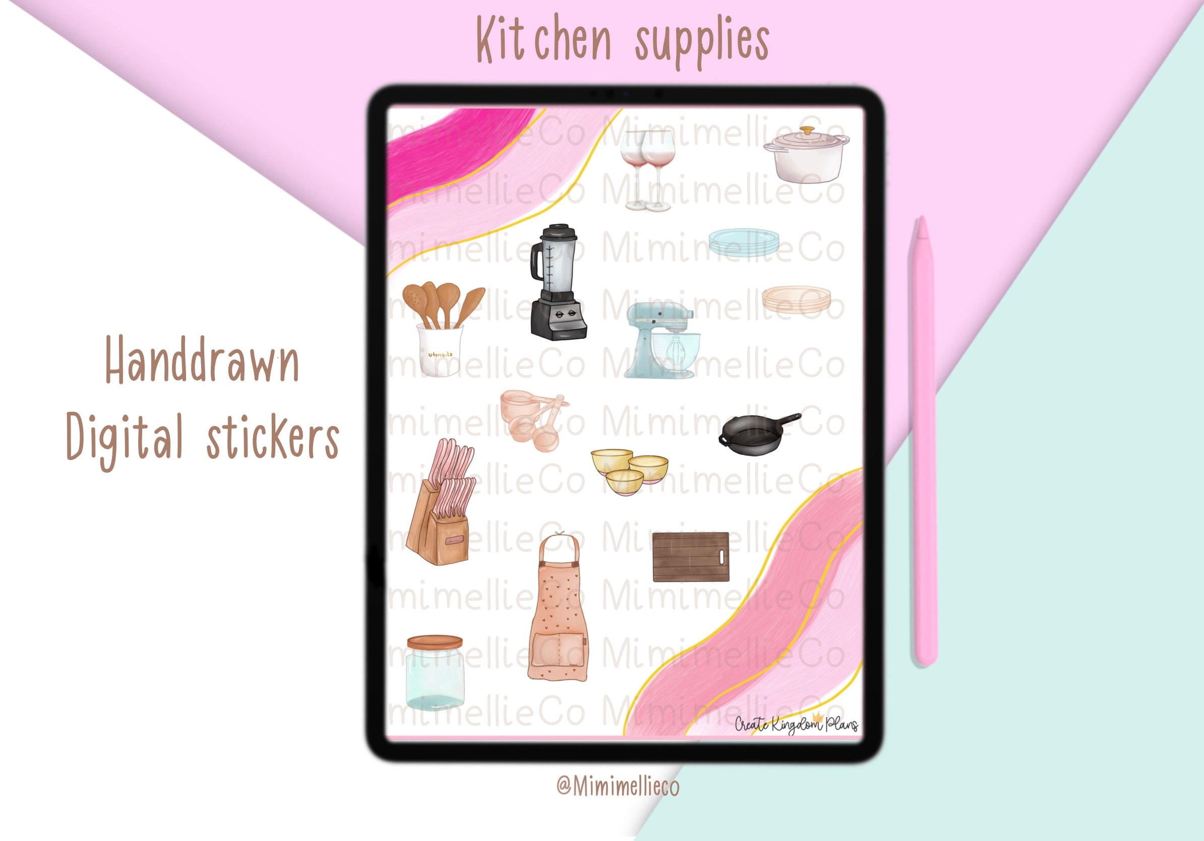 Kitchen Supplies Digital Stickers for Goodnotes - Etsy