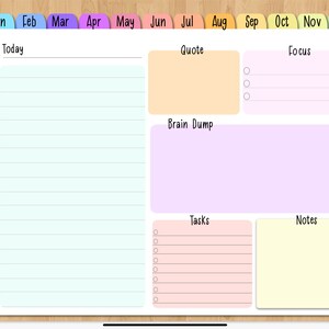 Undated Rainbow Planner for Goodnotes Digital Planner - Etsy
