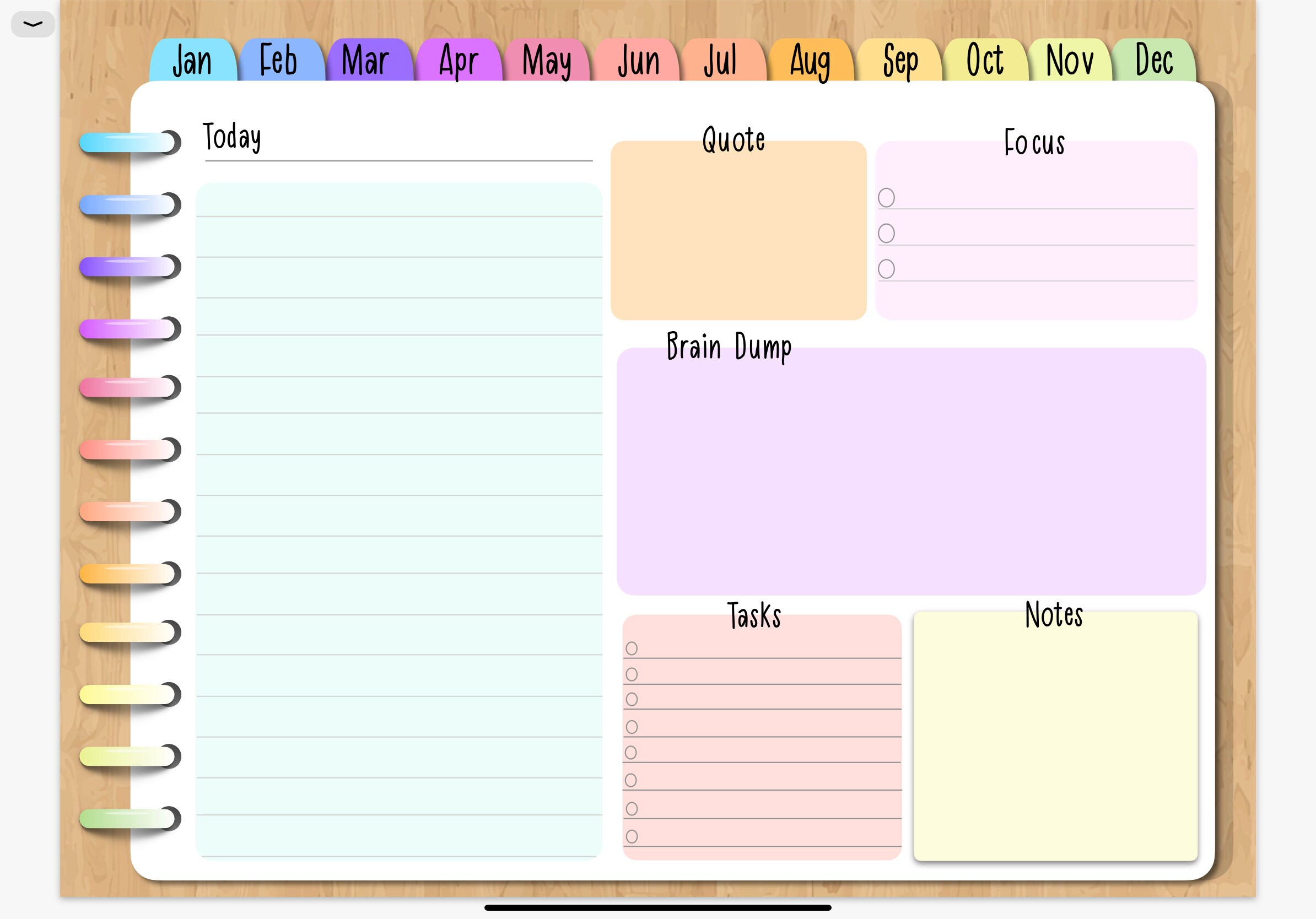 Undated Rainbow Planner for Goodnotes Digital Planner - Etsy