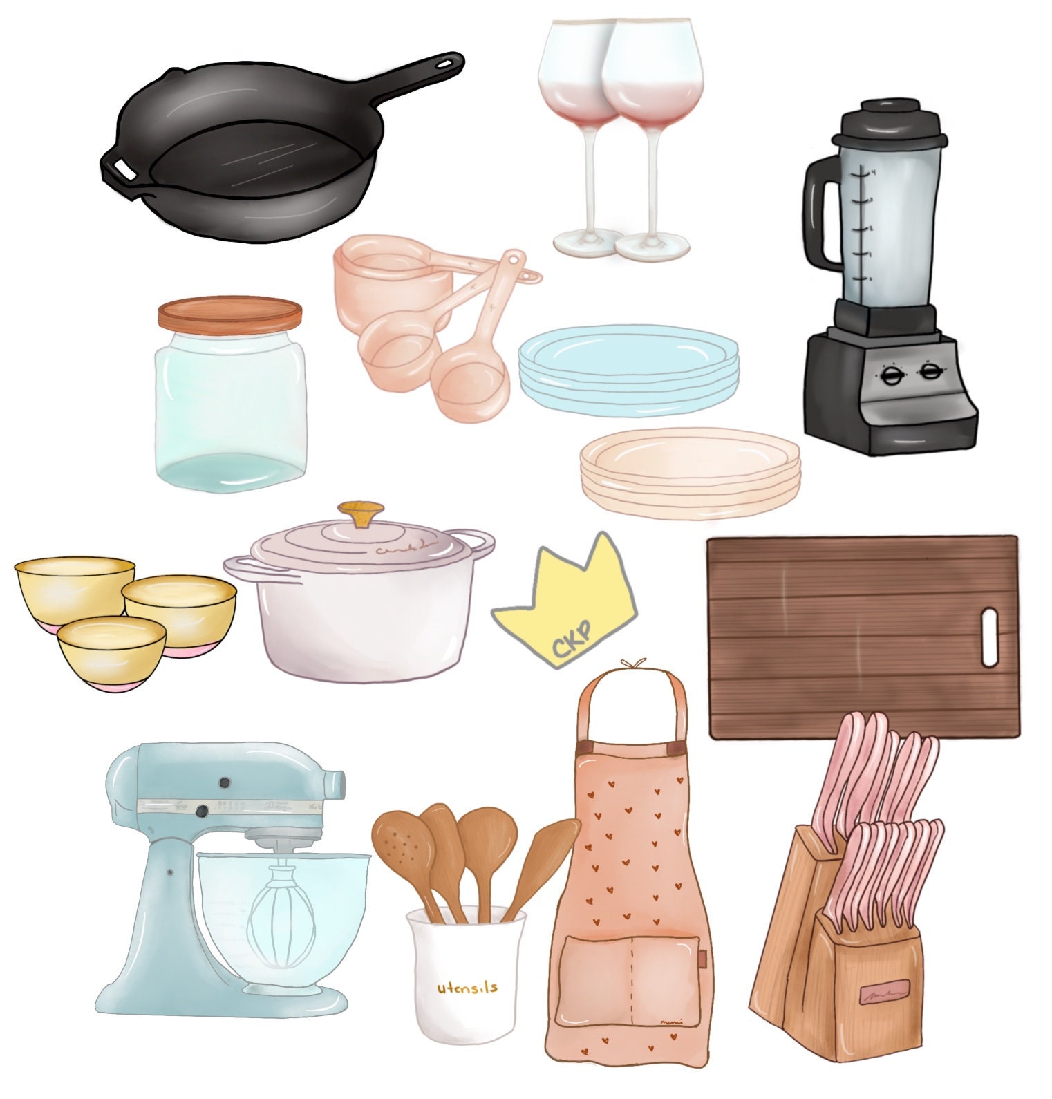 Kitchen Supplies Digital Stickers for Goodnotes - Etsy