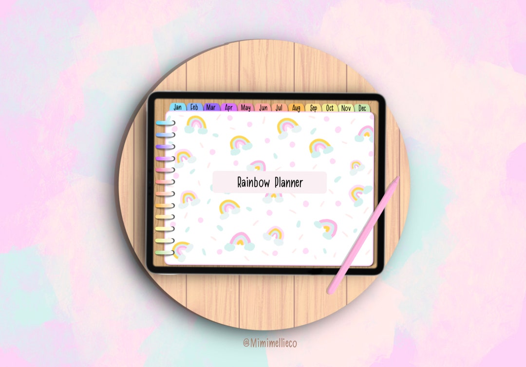 Undated Rainbow Planner for Goodnotes Digital Planner - Etsy