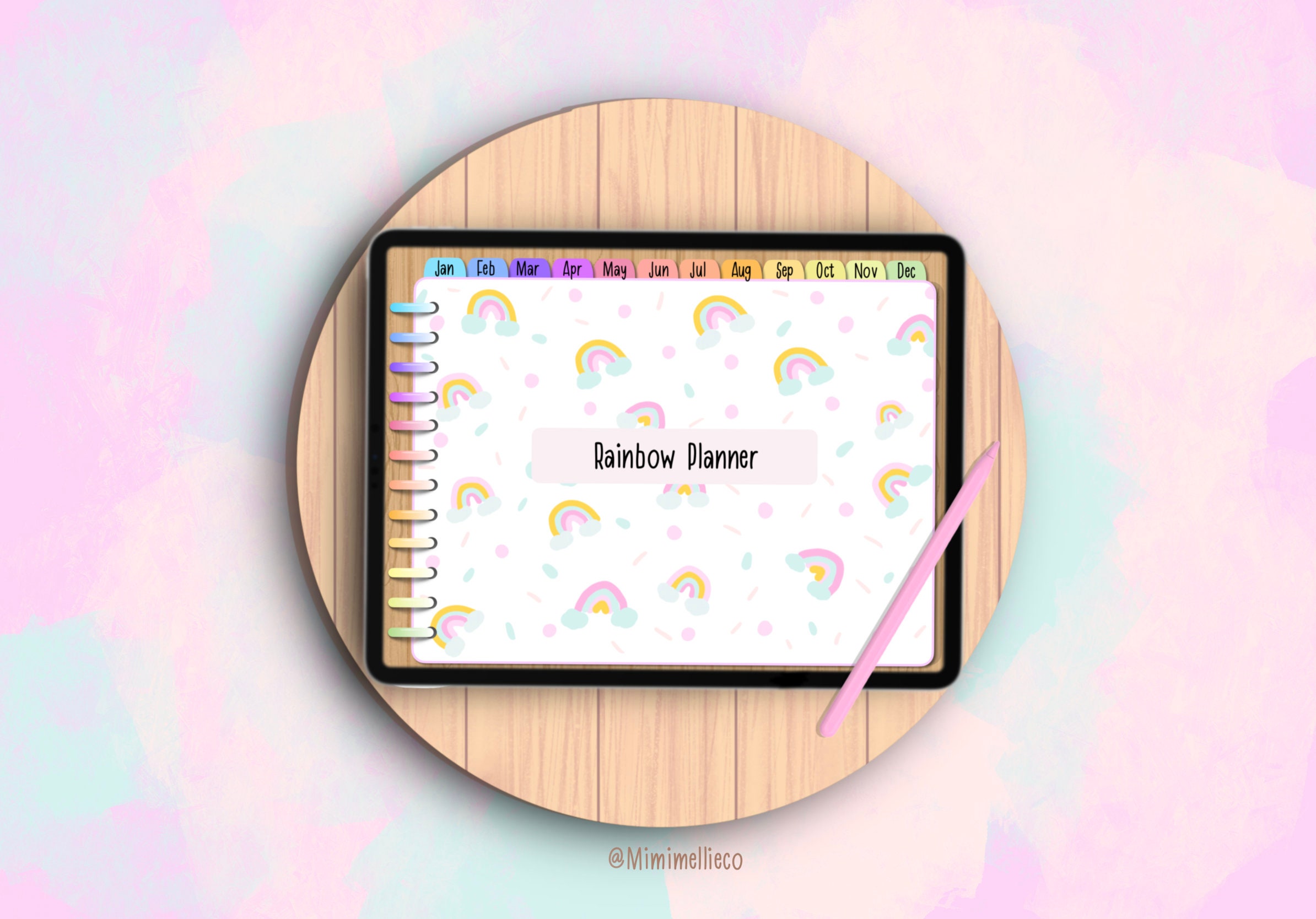 Undated Rainbow Planner for Goodnotes Digital Planner - Etsy