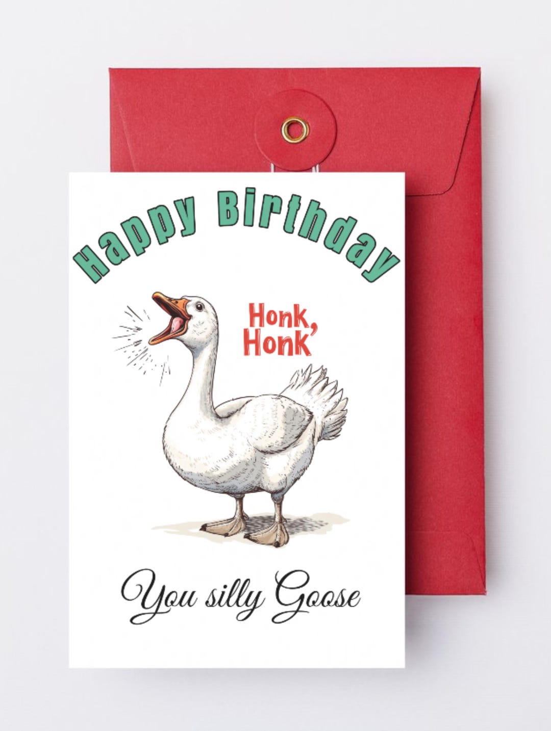 Printable Silly Goose Happy Birthday Digital Download Birthday Card PNG ...