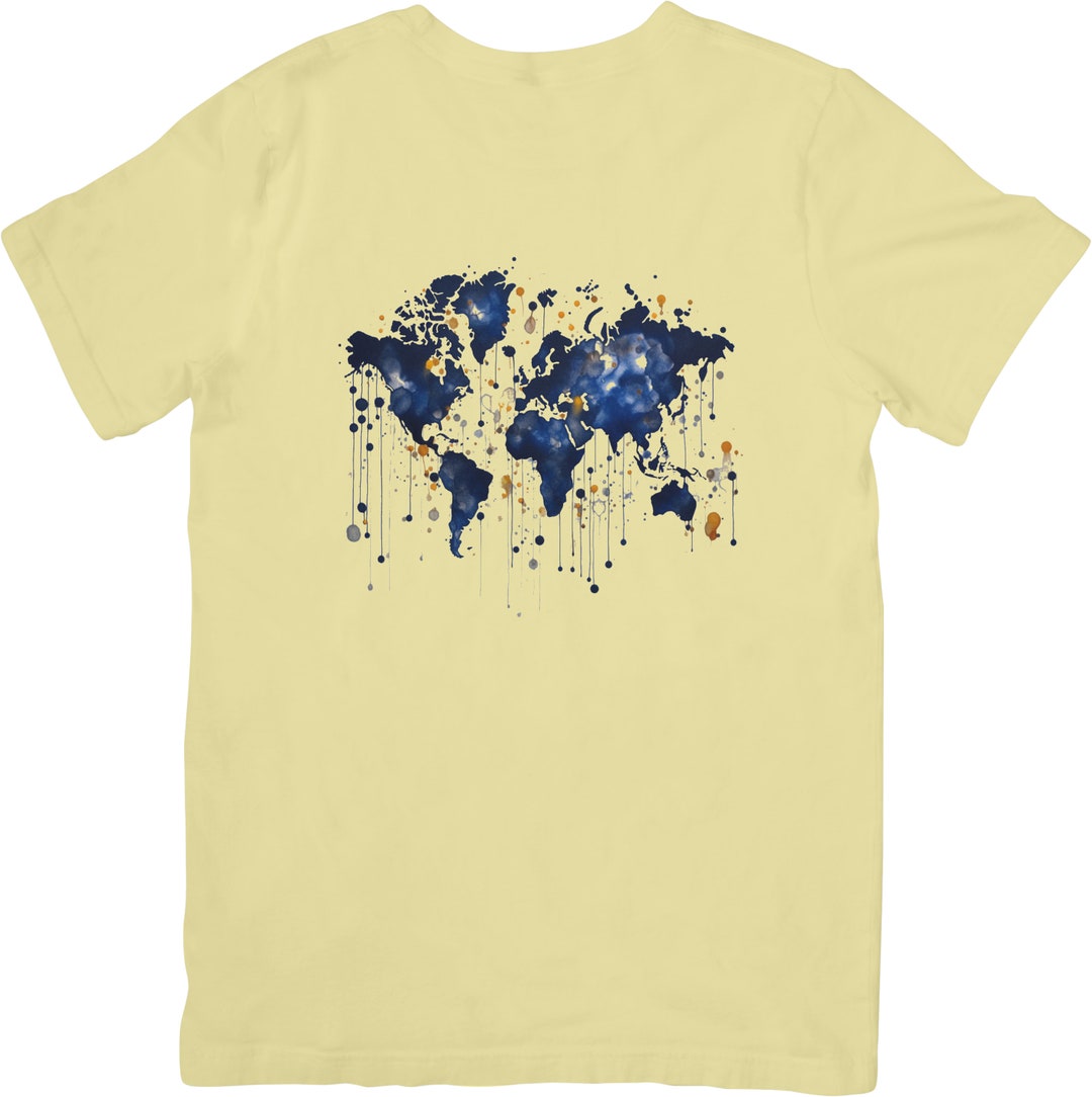 World Map Ink Splodge Map T Shirt Design PNG & SVG Formats - Etsy