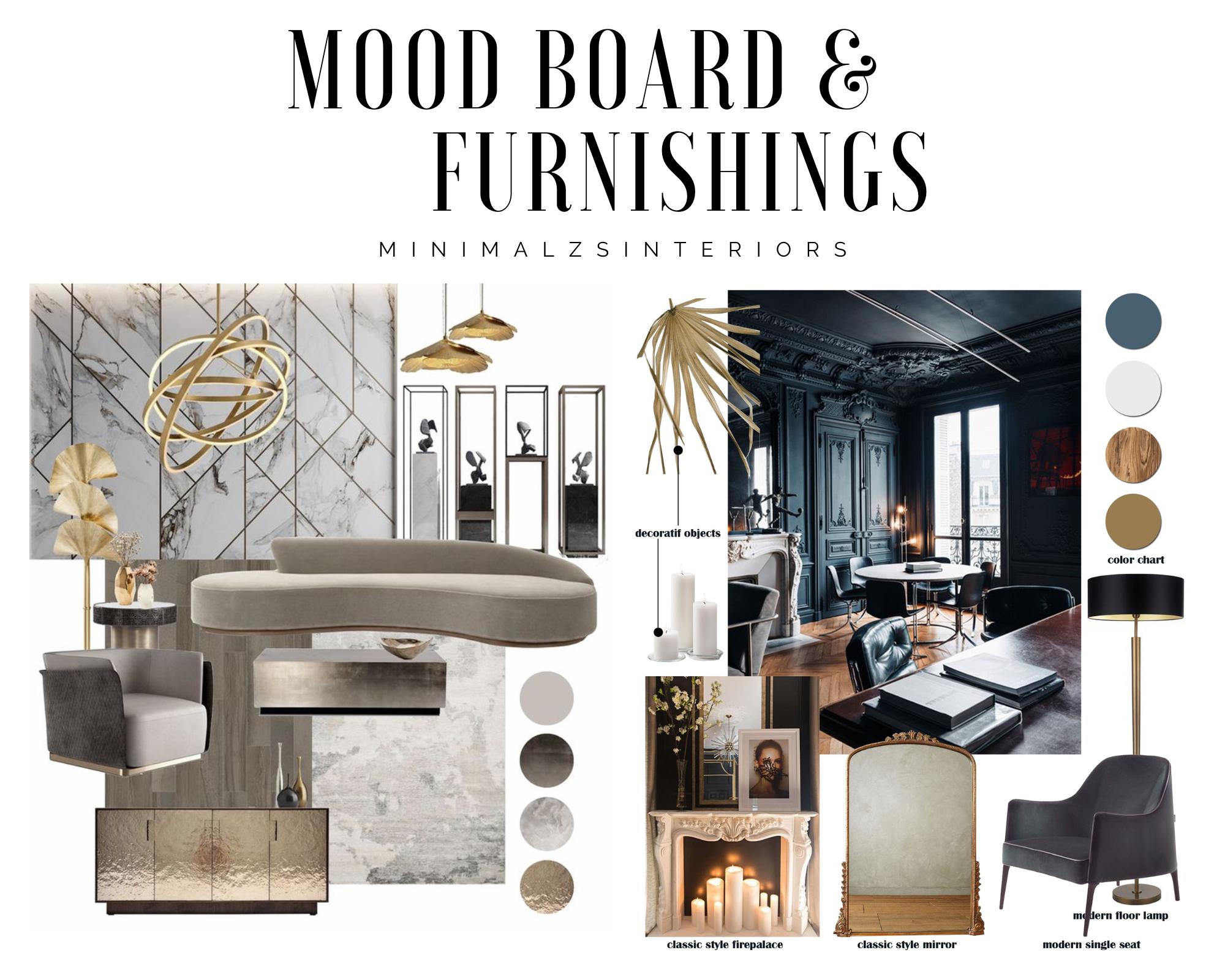 Custom Mood Board Interior Design Services | Furniture Layout ...