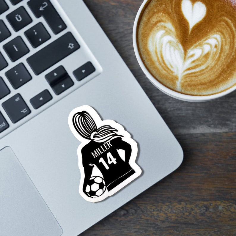 Soccer Player Sticker Girl Soccer Decal Water Bottle Design Custom Name ...