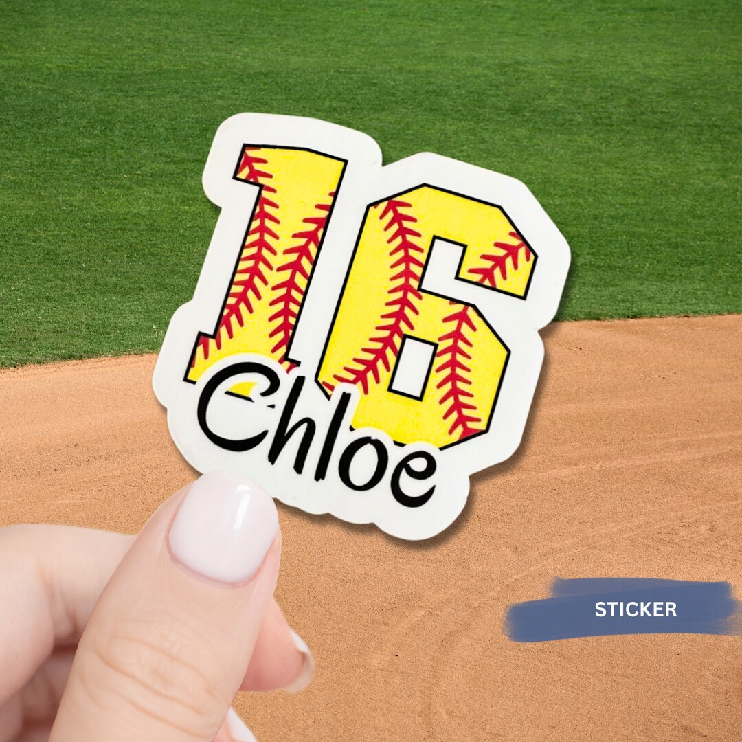 Custom Softball Sticker Design Template Name Customization Player ...