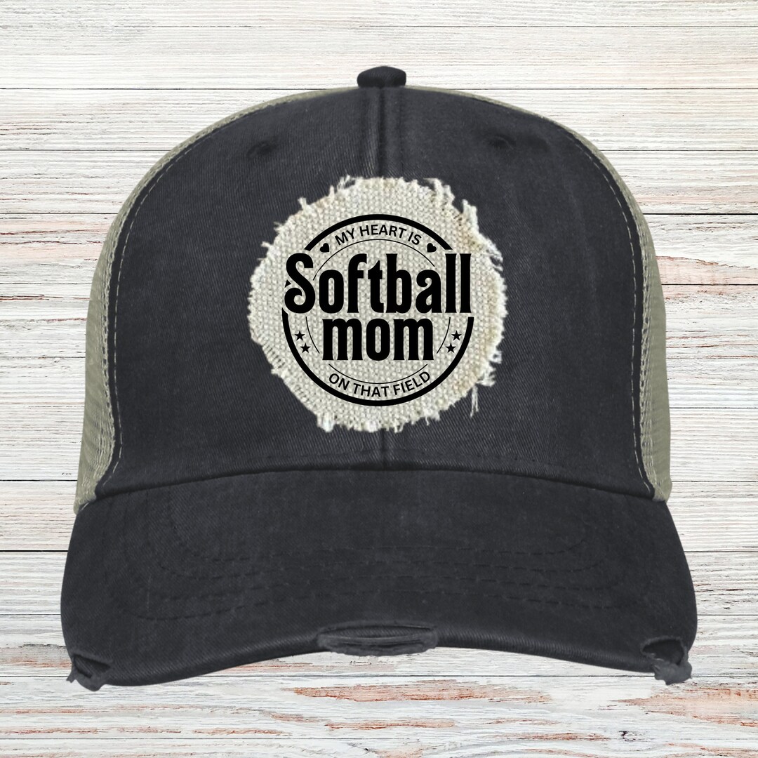 Softball Mom Hat, Raggy Patch Softball Hat, Hat for Softball Mom ...