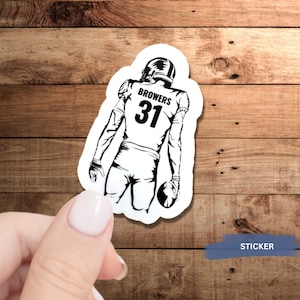 Football Player Sticker Custom Design Vinyl Decal Water Resistant Team ...