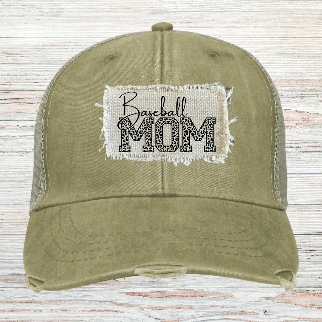 Baseball Mom Hat, Raggy Patch Baseball Mom Hat, Hat for Baseball Mom ...