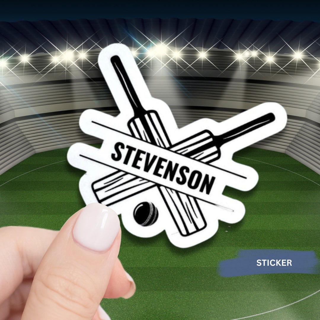 Cricket Bat Sticker Custom Design Team Accessory Item Personalized ...