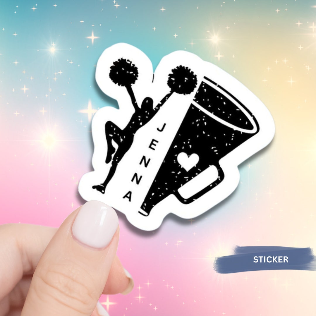 Custom Cheerleader Stickers, Personalized Cheerleader Sticker, Cheer ...