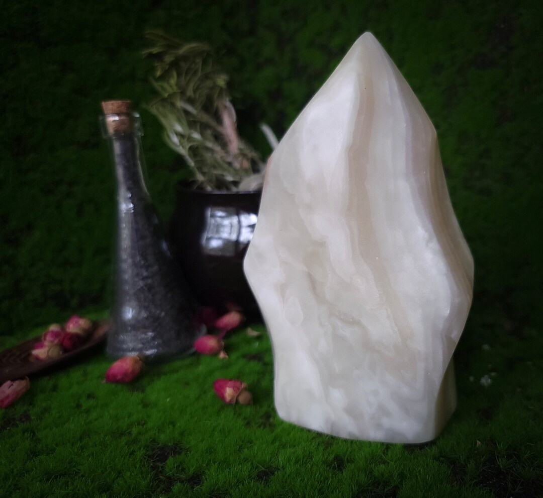 Agate Flame, Milky Quartz Agate, Quartz Flame, Large Flame Crystal ...
