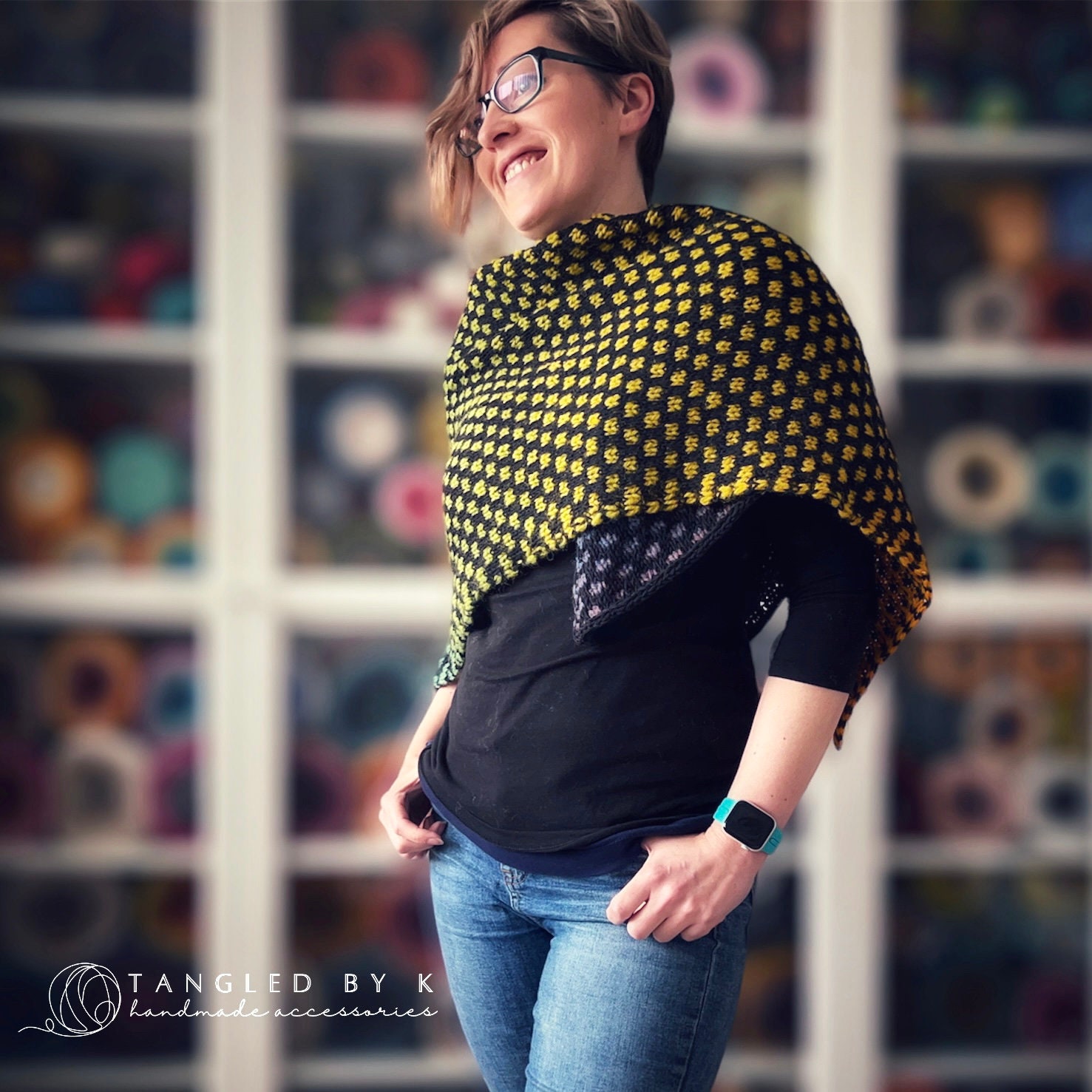 Dotty Shawl Knitting Pattern, Triangular Shawl Digital Pattern, Chart ...