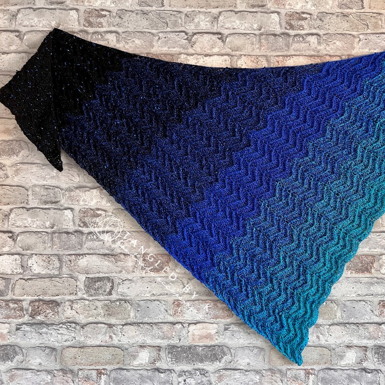 Zigzag Shawl Crochet Pattern Triangular Shawl Digital - Etsy